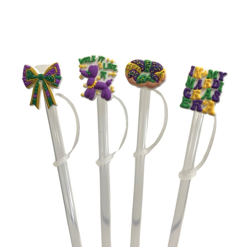 Mardi Gras Straw Topper – Fleurty Girl