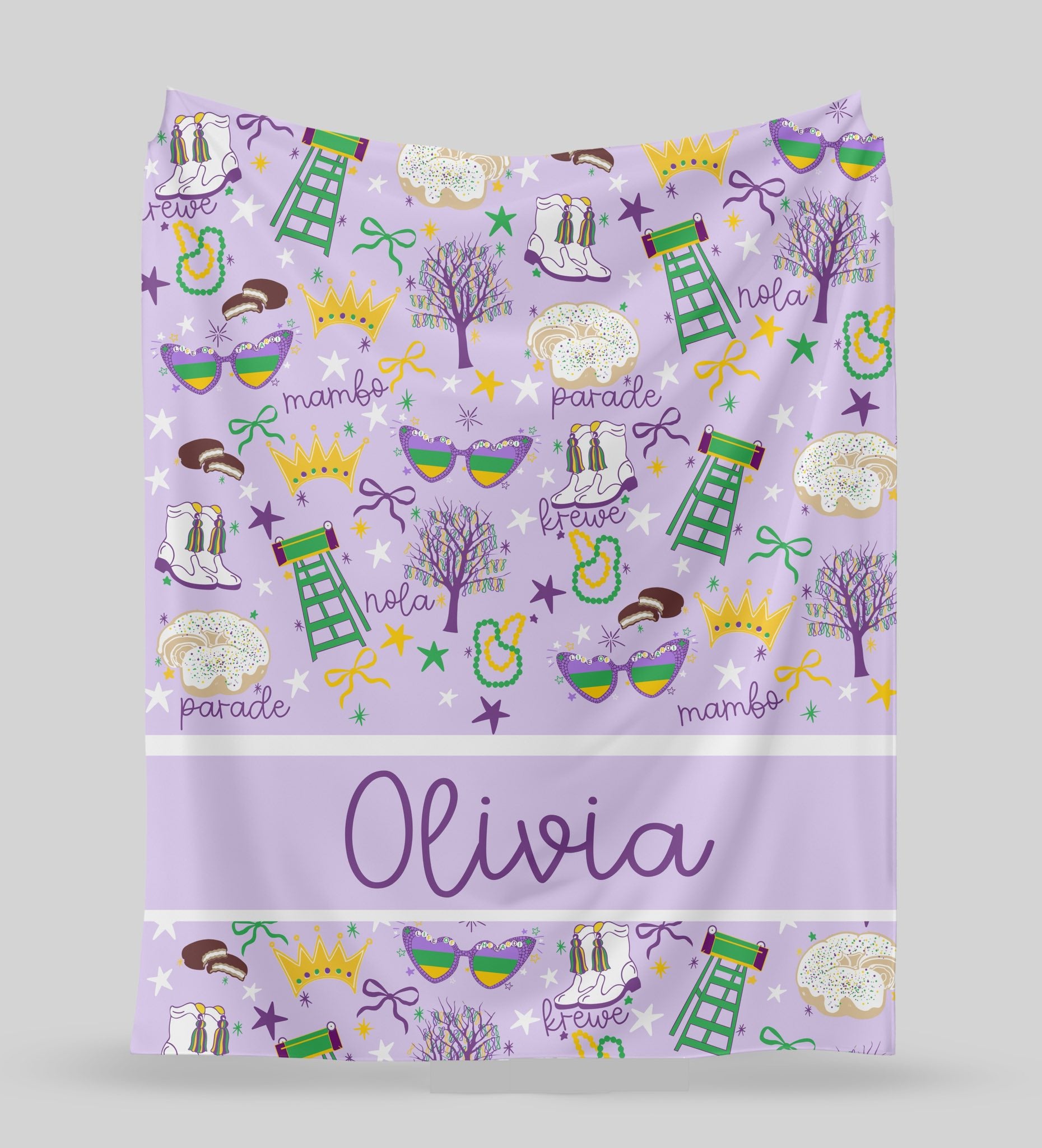 Custom Mardi Gras Icons Blanket – Fleurty Girl